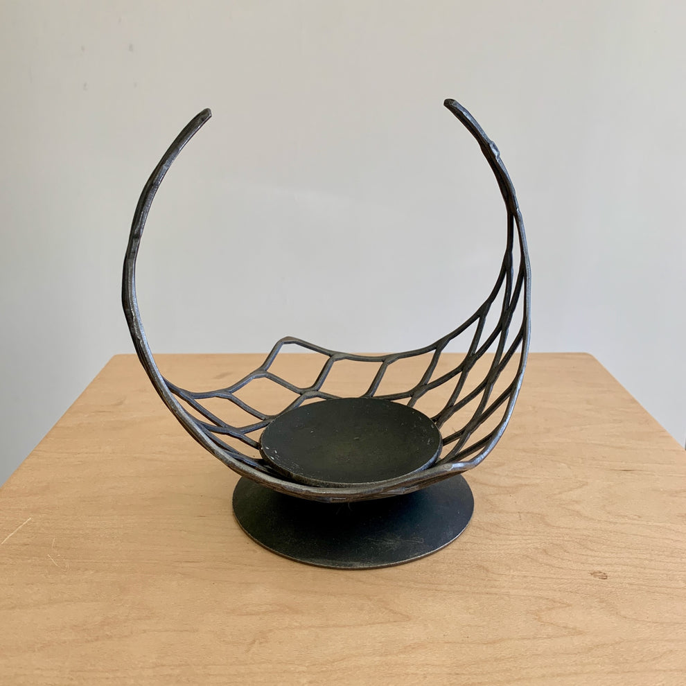 Blackthorne Forge Basket Diamond Open Arc Metal Candleholder – New ...