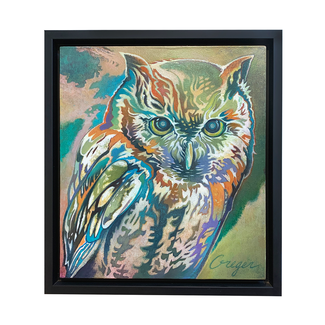 C. Shana Greger "Small Owl #5" Framed Painting – New Morning Gallery