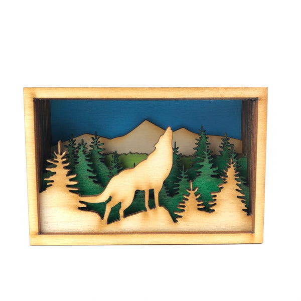Baltic By Design Wolf Shadow Box – New Morning Gallery